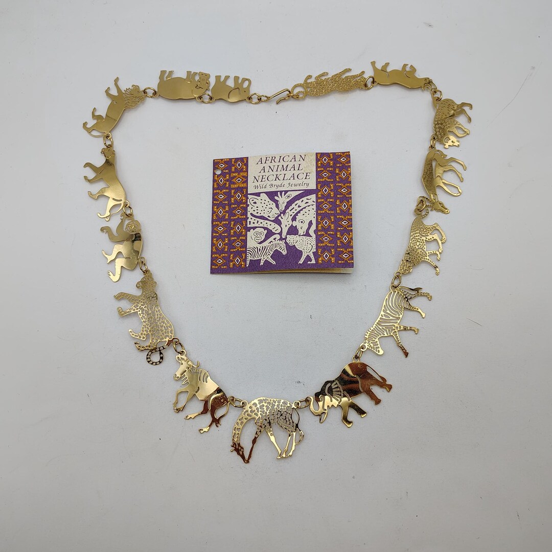 Wild Bryde African Animal Necklace- Openwork Safari Animals Link ...