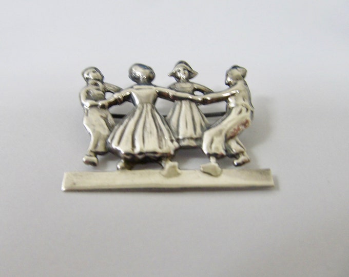 Vintage Sterling Silver Dutch Children Pin Item K 1476 - Etsy