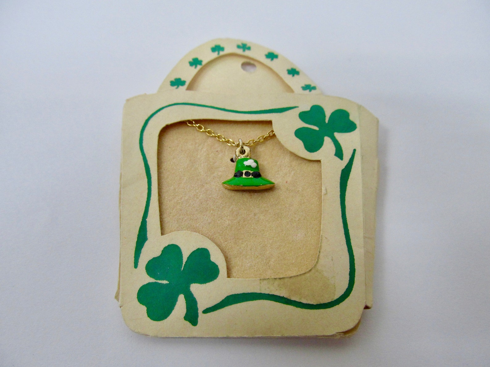 Vintage Enameled St Patrick's Day Hat Necklace Item K - Etsy