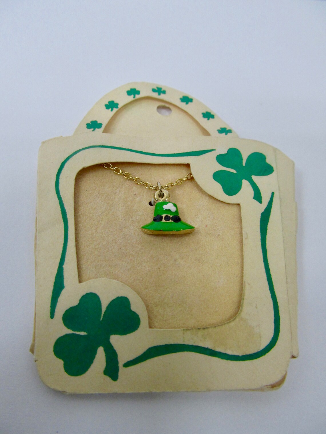 Vintage Enameled St Patrick's Day Hat Necklace Item K - Etsy