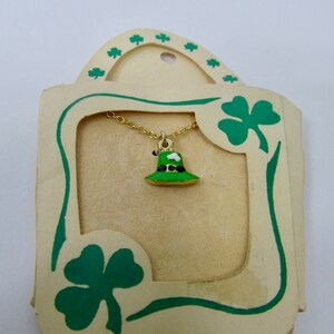 Vintage Enameled St Patrick's Day Hat Necklace Item K 743 - Etsy