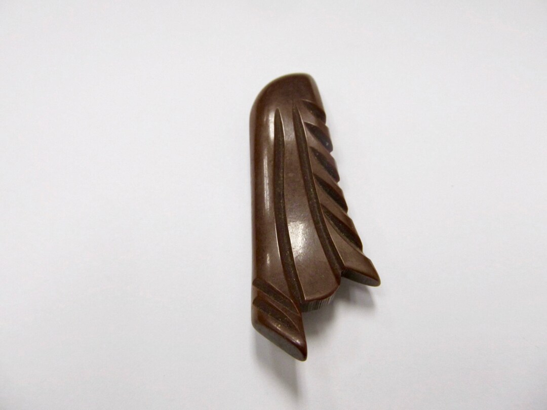 Vintage Brown Carved Bakelite Dress Clip Item K 520 - Etsy