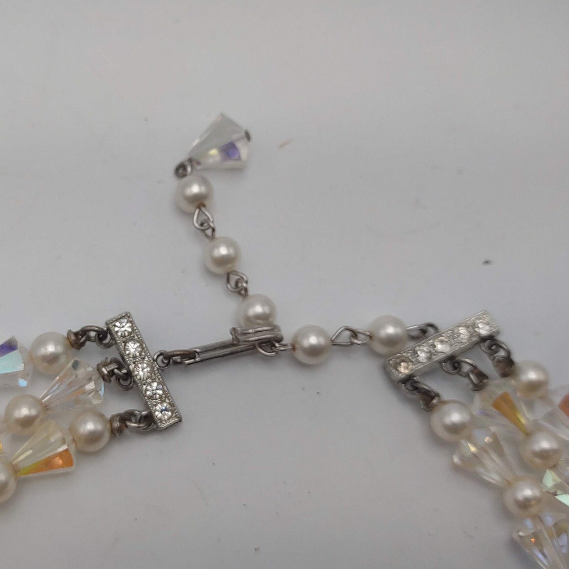1950s Aurora Borealis Faux Pearl Necklace Bracelet Set - Etsy