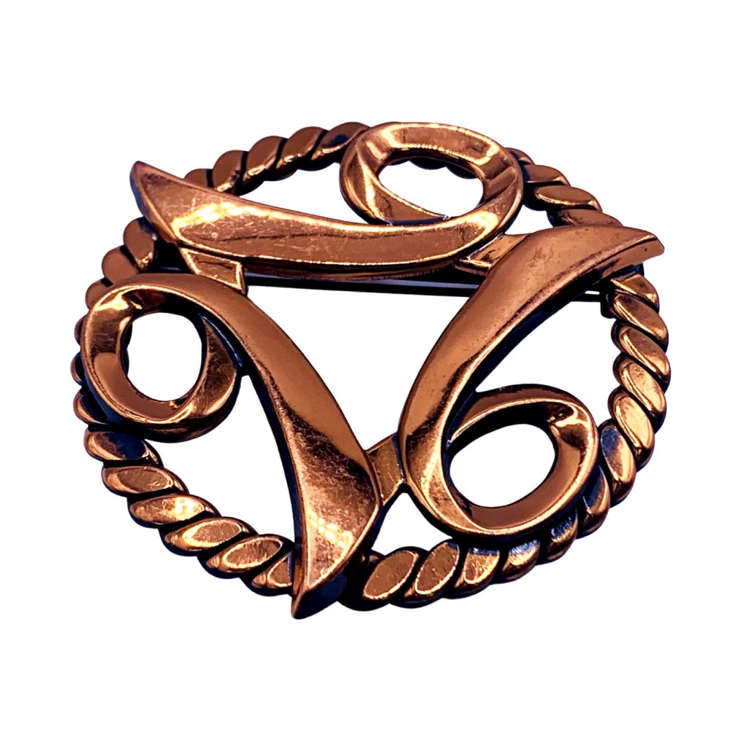 Vintage Modernist Copper Design Pin Item K # 3135 - Etsy