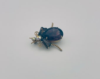 Antique Victorian Sterling Silver Bug Brooch Pin With Ruby - Etsy