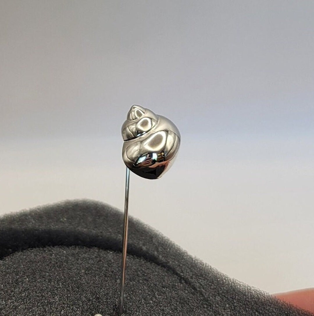 Crown Trifari Vintage Seashell Stick Pin - Designer Silver Tone Small ...