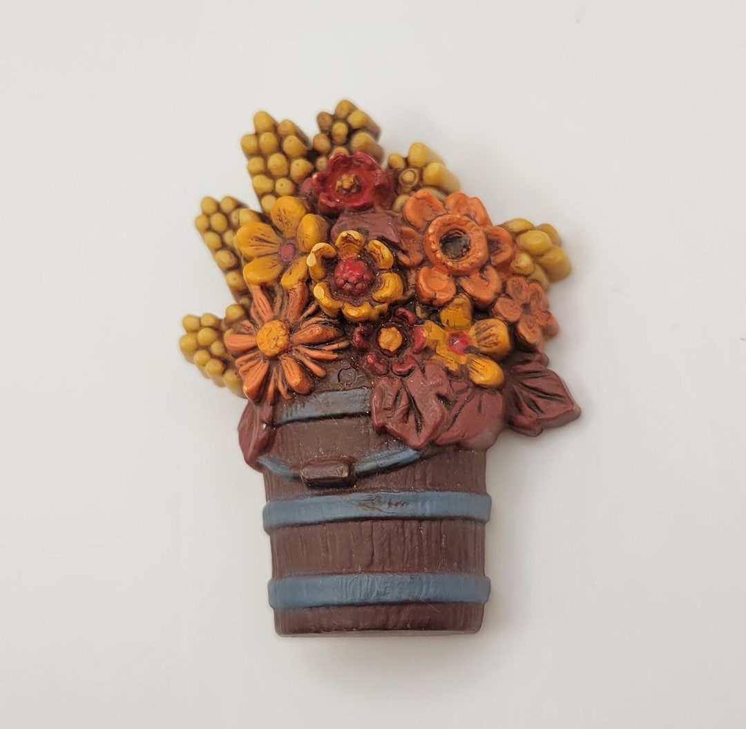 Hallmark Fall Flowers Pin- Autumn Floral Arrangement Brooch- Hallmark ...