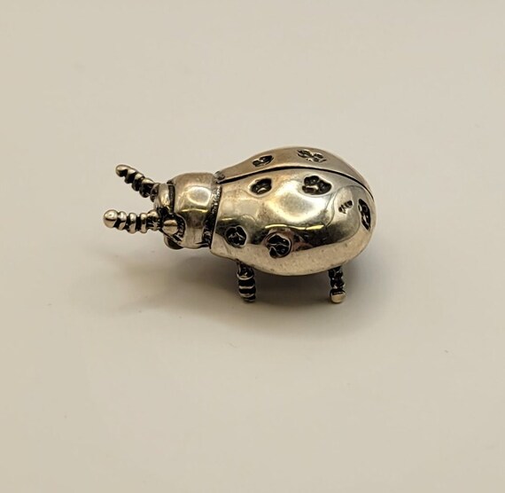 Vintage Sterling Silver Ladybug Pin - Detailed Silver… - Gem