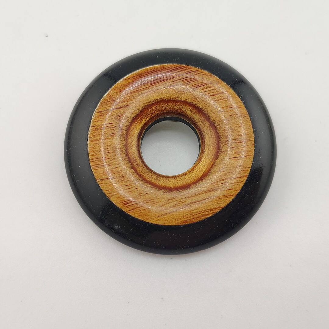 1960s Vintage Wood Inlay Classic Circle Pin Brooch- Wooden Jewelry ...