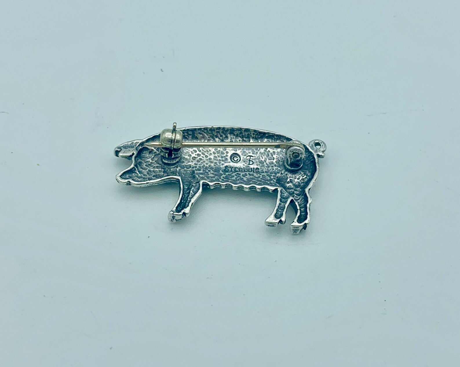 Sterling Silver Textured Pig Pin Item K 3746 - Etsy