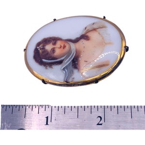 Antique Porcelain Woman's Portrait Pin Item K 1618 - Etsy