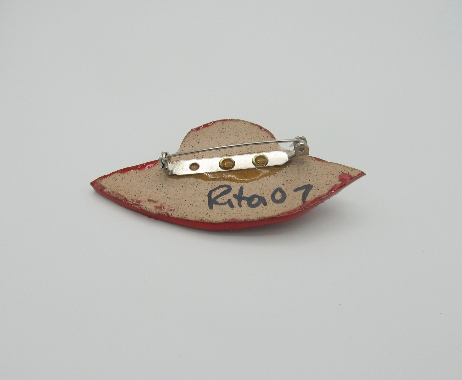 Vintage Hand Made Clay Red Hat Pin Item K 3363 | Etsy