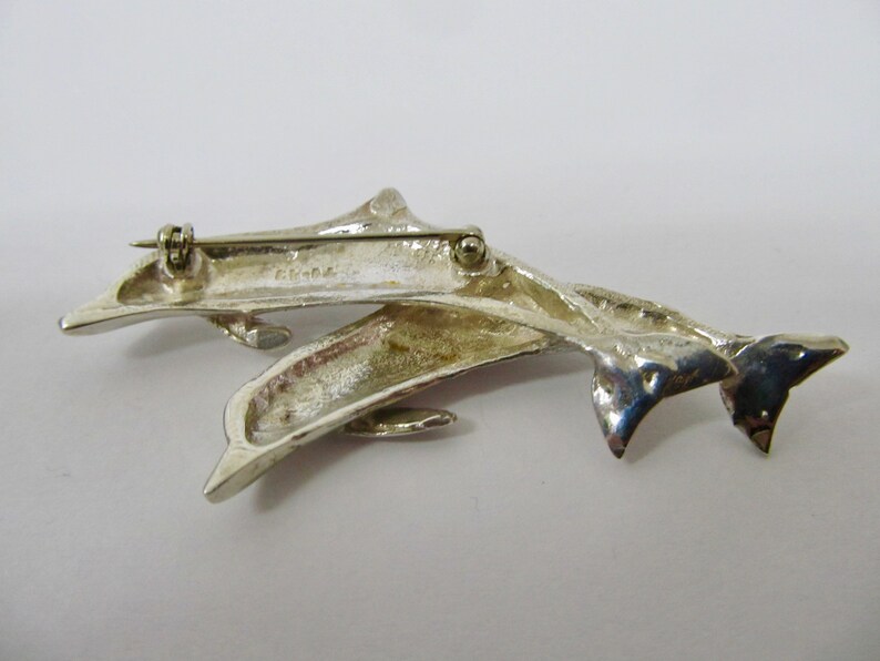925 Silver Double Leaping Dolphin Pin Item K 331 | Etsy