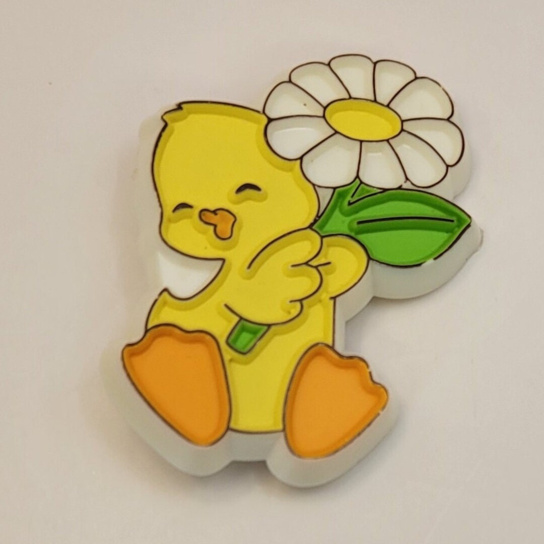 Hallmark Cards Cheerful Duck Holding Daisy Pin- Vintage Molded Plastic ...