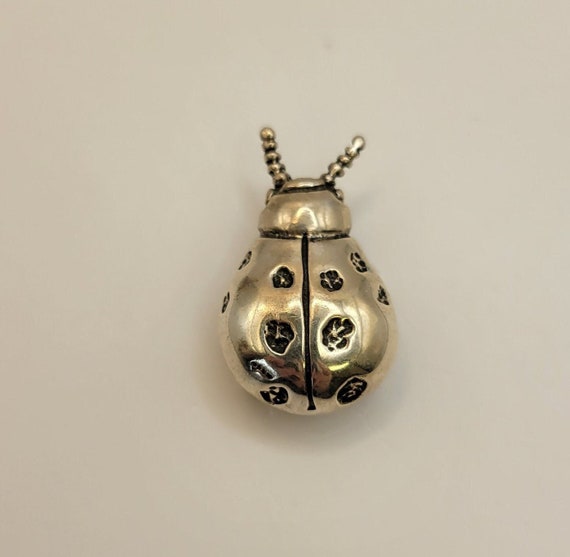 Vintage Sterling Silver Ladybug Pin - Detailed Silver… - Gem