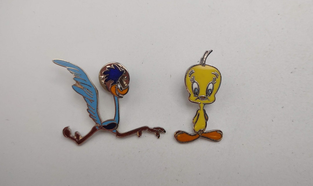 1990s Loony Tunes Tweety Bird and Road Runner Pin Set 1990s Kid ...