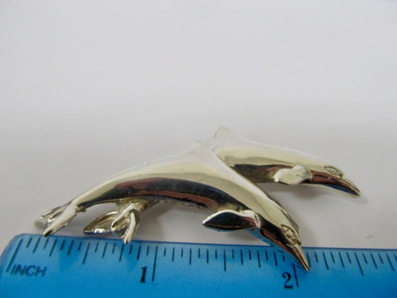 925 Silver Double Leaping Dolphin Pin Item K 331 | Etsy