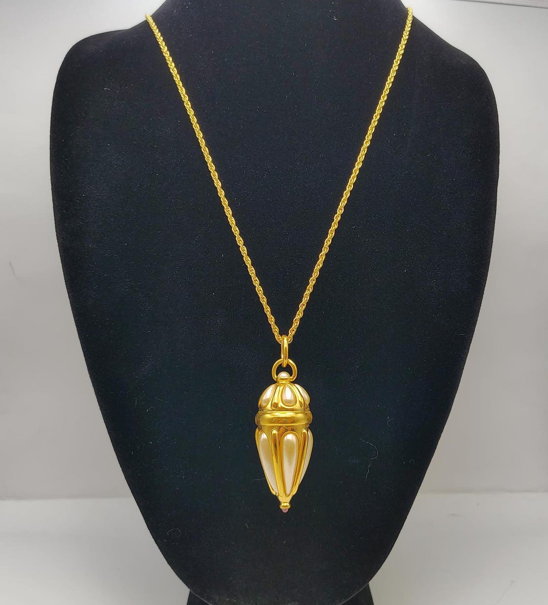 Joan Rivers Vintage Chatelaine Poison Locket Casket Bottle Necklace ...