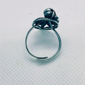 Vintage Sterling Silver Adjustable Floral Ring Item K 1590 - Etsy
