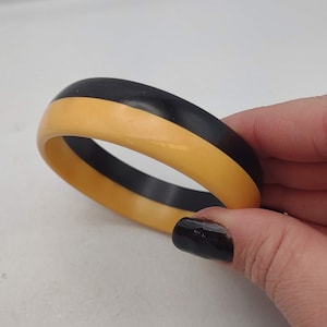 Antique Two Toned Wide Bakelite Plastic Bangle Bracelet- Vintage ...