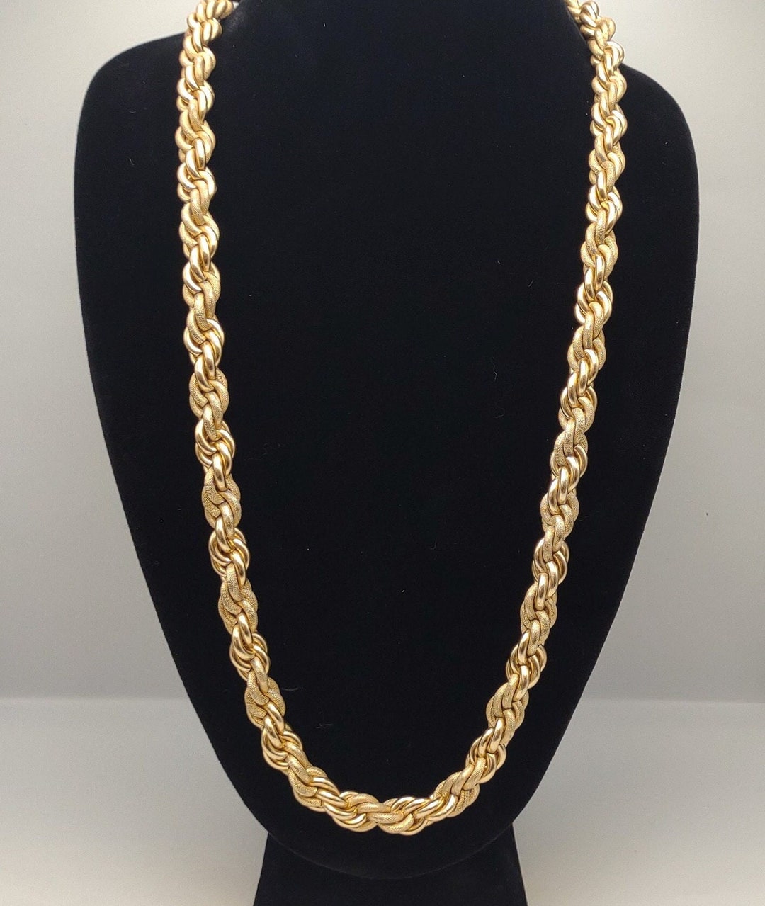 Vintage West Germany Marked Thick Twisted Rope Chain Necklace Gold ...