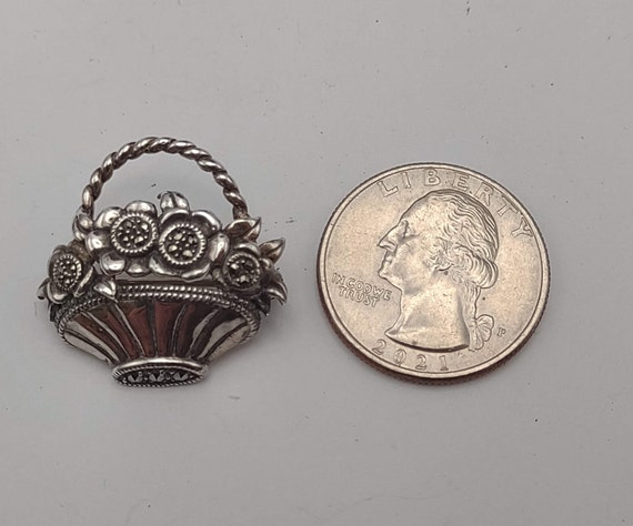 Judith Jack- 925 Silver Marcasite Floral Basket Pin- … - Gem