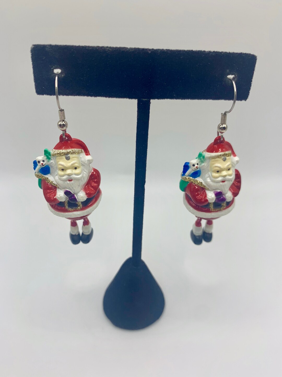 Santa Claus Earring, Vintage Santa Earrings, Santa Jewelry, Christmas ...