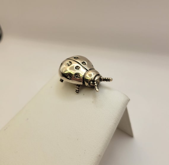Vintage Sterling Silver Ladybug Pin - Detailed Silver… - Gem
