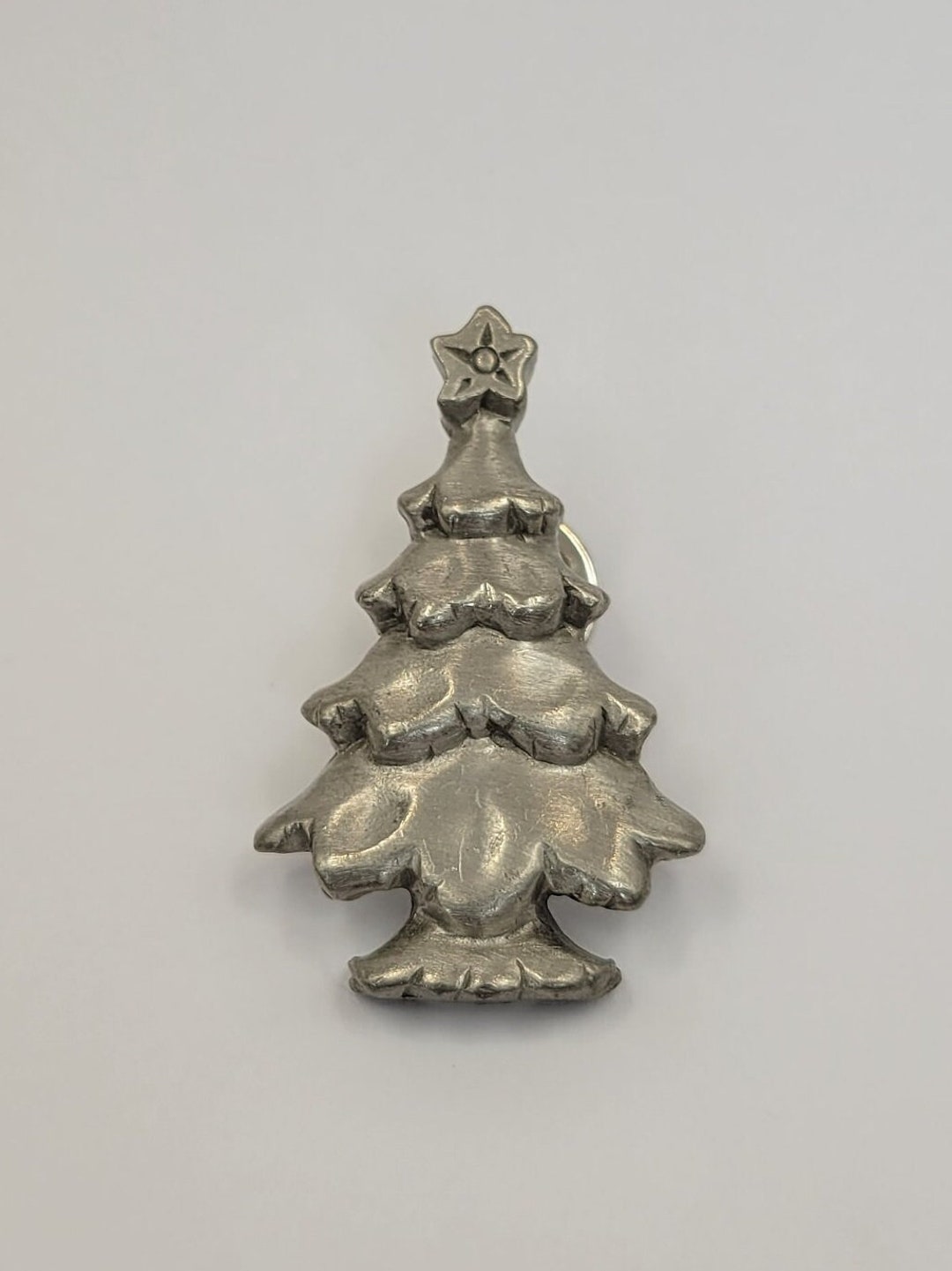 Christmas Tree Pin Pewter Christmas Tree Vintage Tree Pin - Etsy