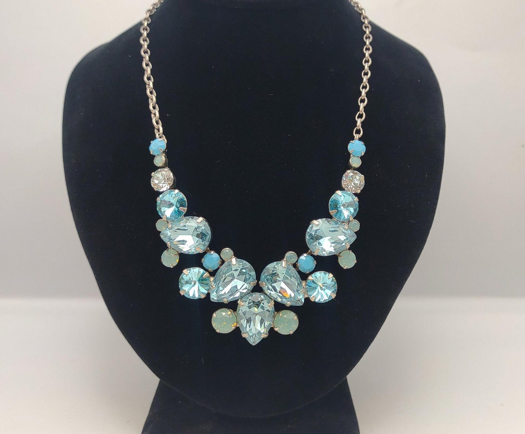Designer Sorrelli Vintage Sparkling Blue Shades of Faceted Glass and ...