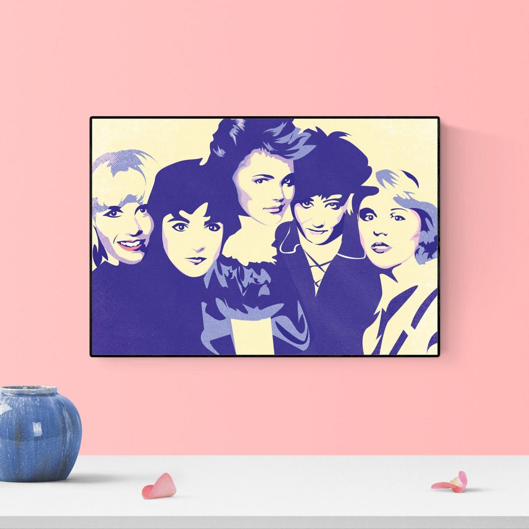 The Go-go's Poster: Retro Rock Band Duotone Illustration - Etsy