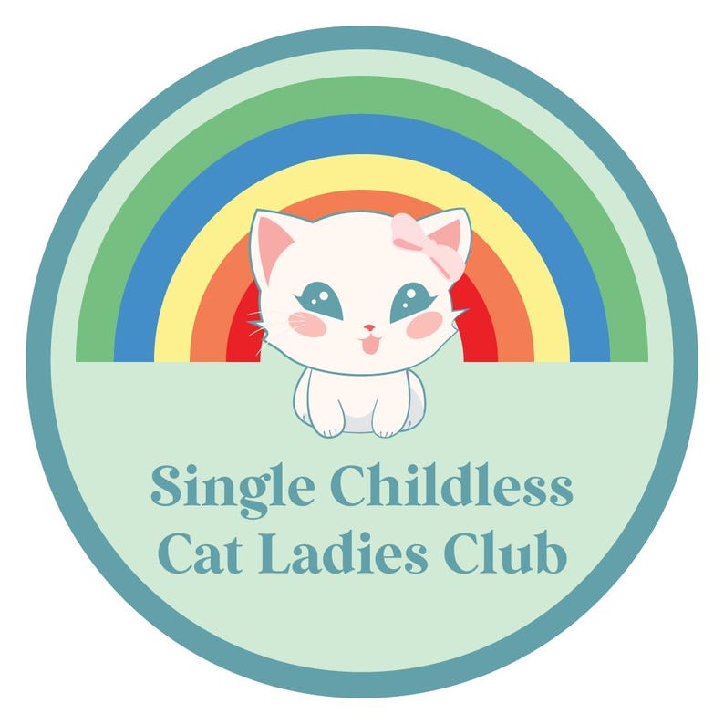 Single Childless Cat Ladies Club Sticker - Etsy
