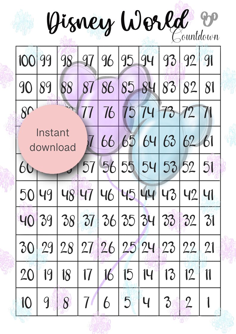 Cuenta regresiva para vacaciones mágicas en Orlando para imprimir ...