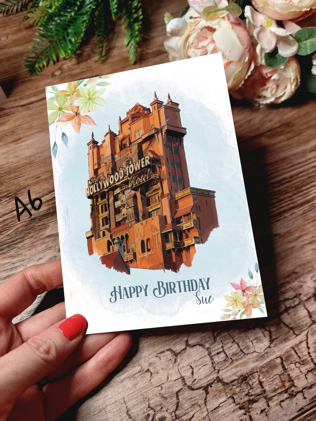 WDW Hollywood Studios Birthday Card. Personalised. Orlando Tower of ...