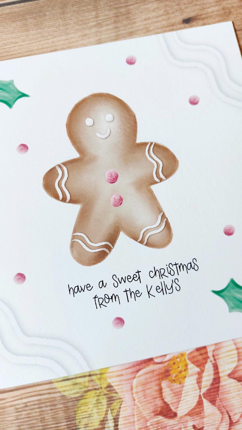 Personalised Gingerbread Man Christmas Card – Hand-drawn Festive ...