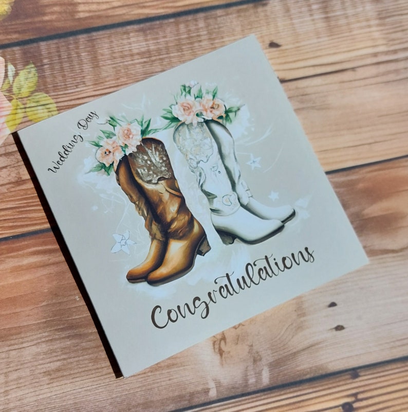 Personalised Country Wedding Day Card. Cow Boy, Country Themed Wedding ...