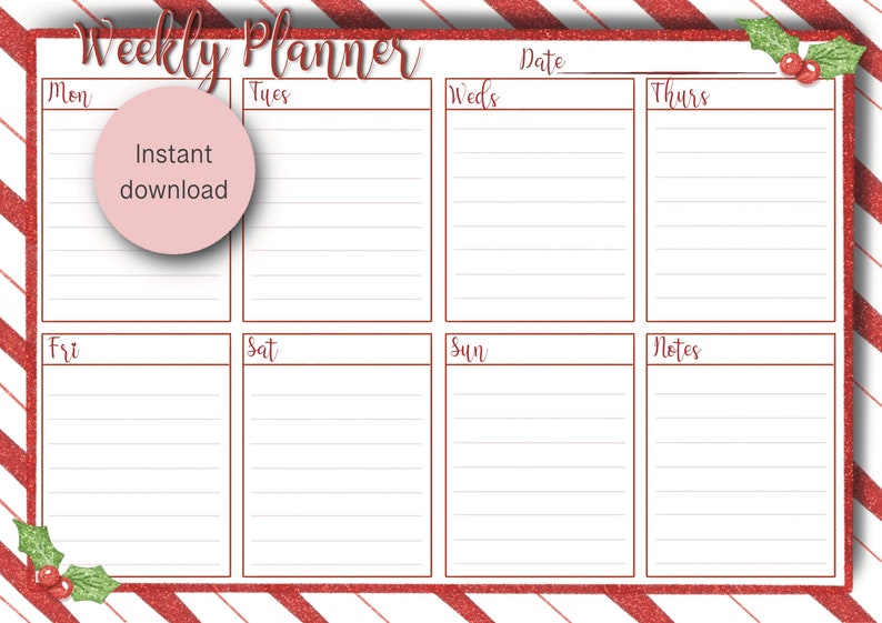 Christmas Weekly Planner. Plan Your Weeks on the Lead up to Christmas ...