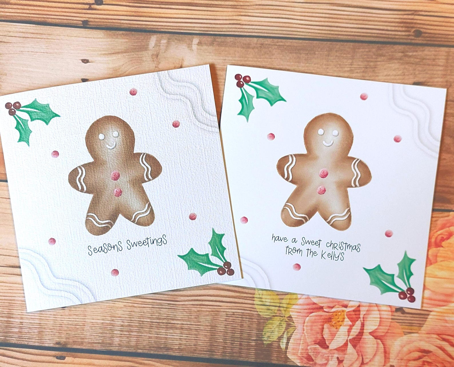 Personalised Gingerbread Man Christmas Card – Hand-drawn Festive ...