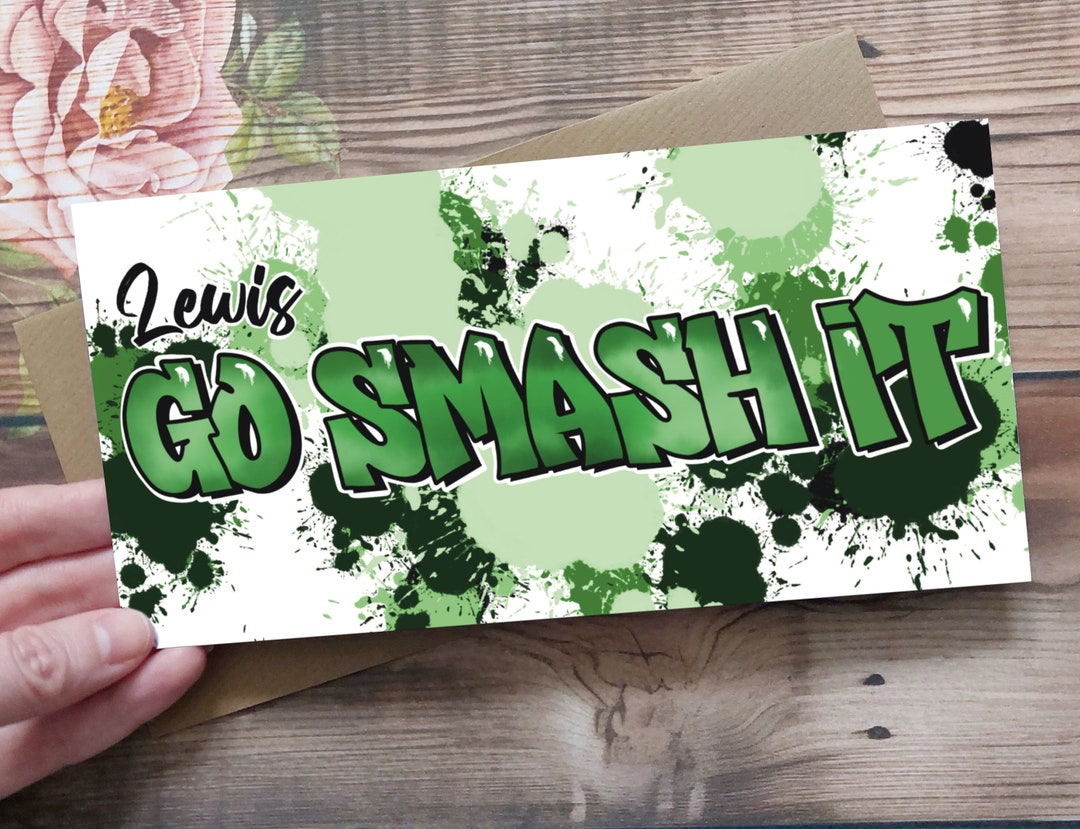 Personalised Go Smash It Card, Back to School Card, Good Luck Exam Card ...