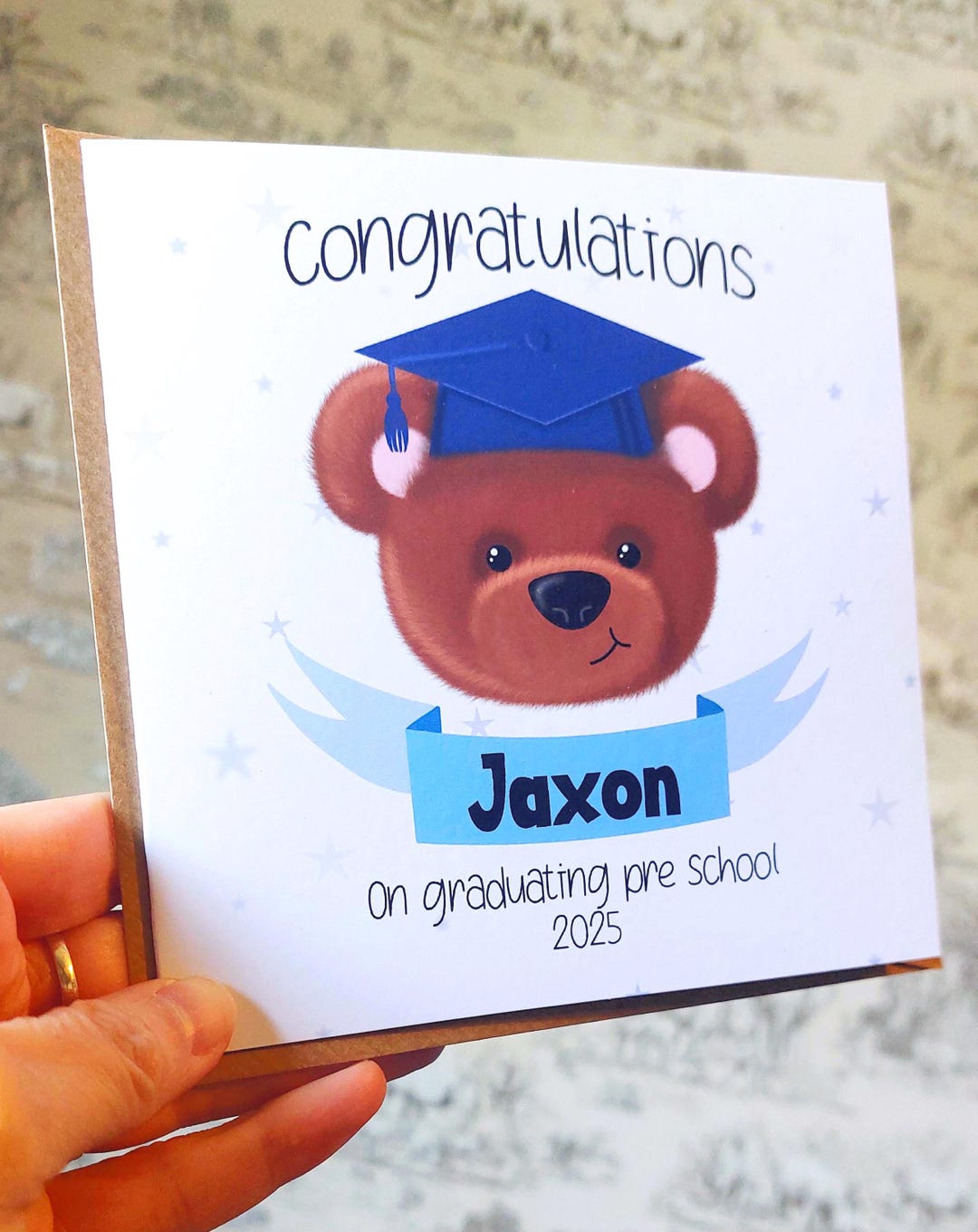 Personalised Preschool / Nursery Graduation Card: Blue or Pink - Etsy