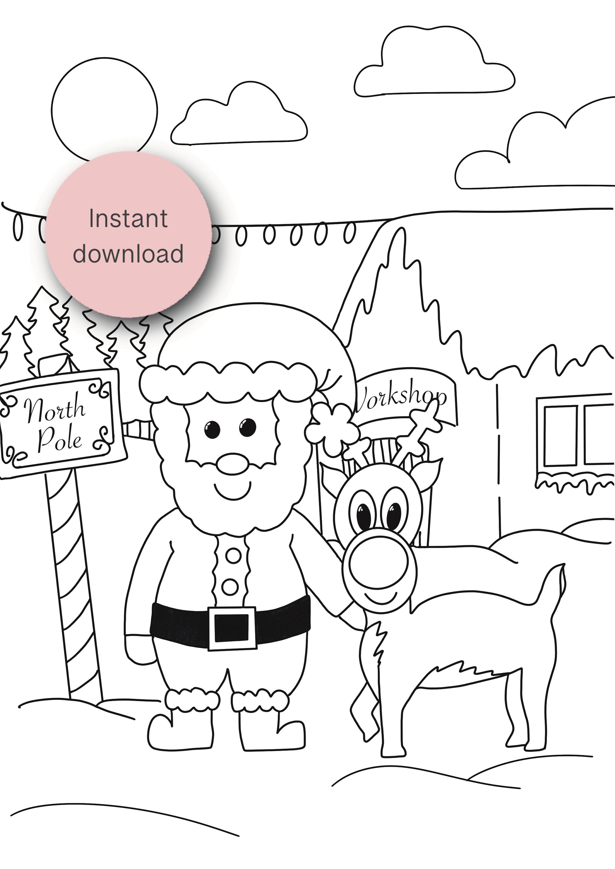 Christmas Printable Colouring and Activity Pages - Etsy