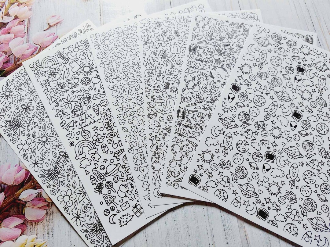 Rough Doodle Colouring Pages for Adults Children. Stress Free - Etsy