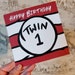 Twin Birthday Cards: Dr. Seuss-inspired Red Stripe Design - Etsy