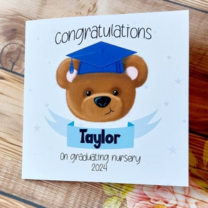 Personalised Preschool / Nursery Graduation Card: Blue or Pink - Etsy