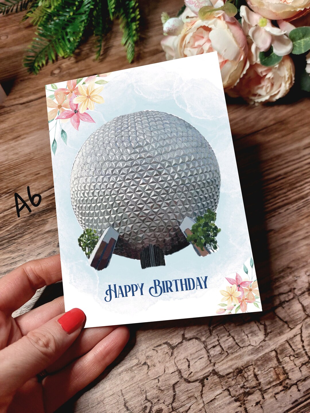 WDW Epcot Birthday Card. Personalised. Orlando Theme Park Icon Cards ...