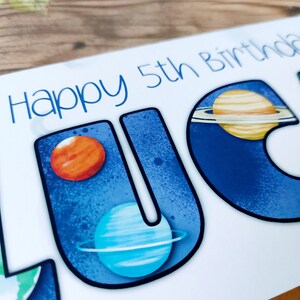 Personalised Space Themed Birthday Card for Boys/girls, Out of Space ...