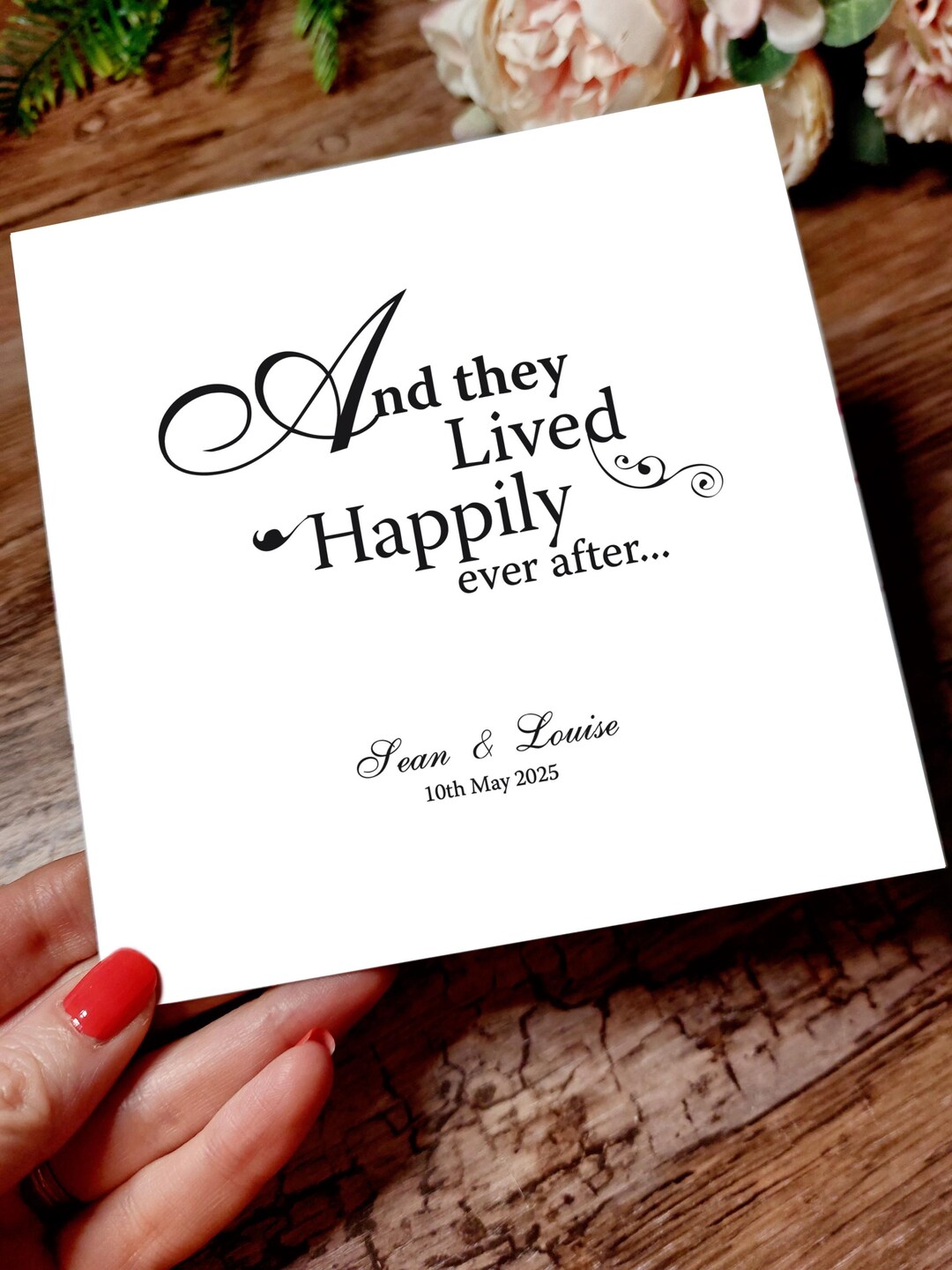 Personalised Wedding Card: Minimalist Black & White Typography ...