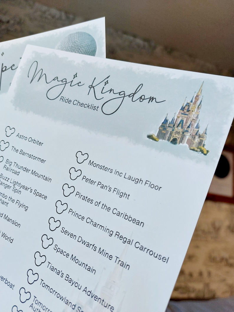 Download & Print Orlando Ride Checklist. WDW Magic Kingdom, Epcot ...