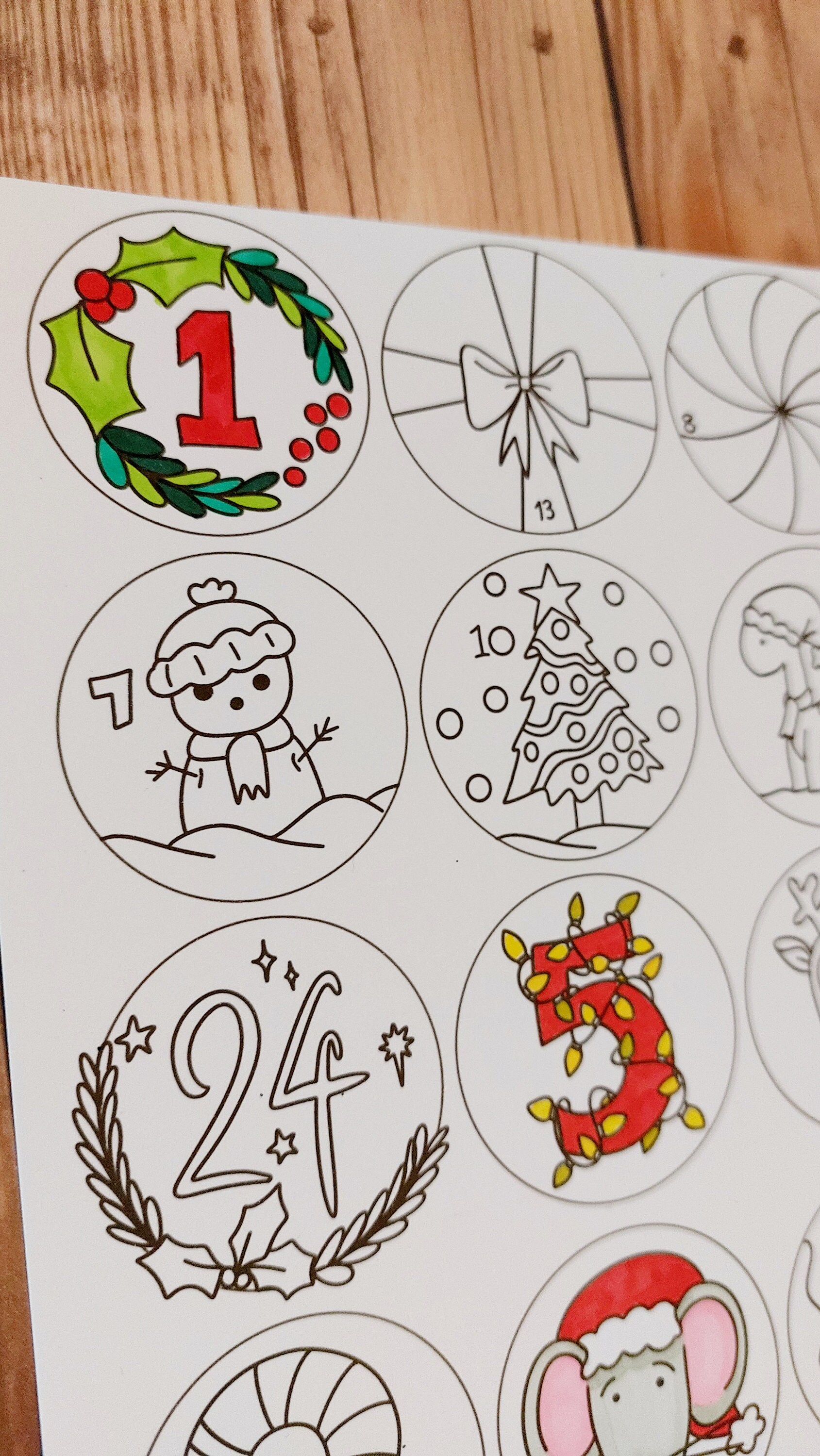 Circle Advent Calendar Colouring Sheet | Christmas Countdown for Kids ...