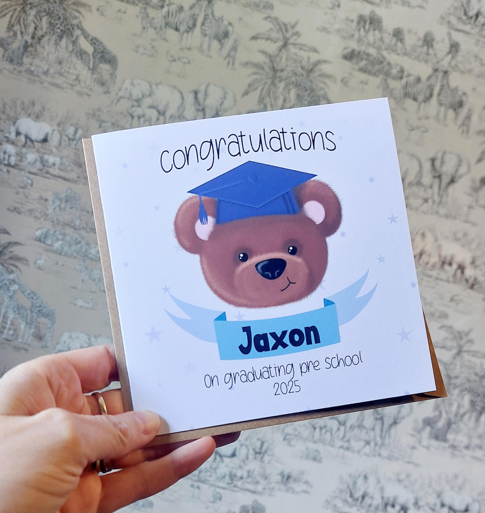 Personalised Preschool / Nursery Graduation Card: Blue or Pink - Etsy
